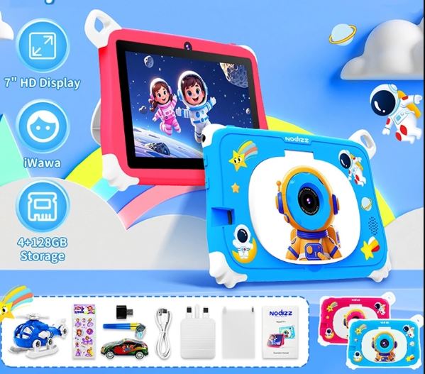 Tablette éducative pour enfants NODIZZ Npad711 - 4 Go + 128 Go, écran 7 ...